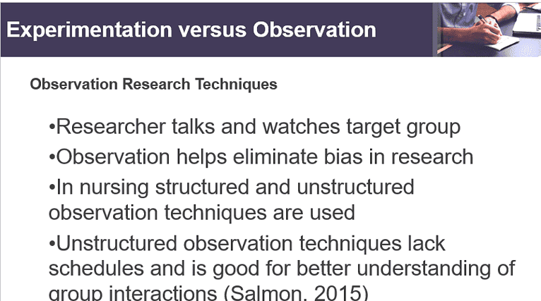 Experimentation and observation research techniques - yourhomeworksolutions.com
