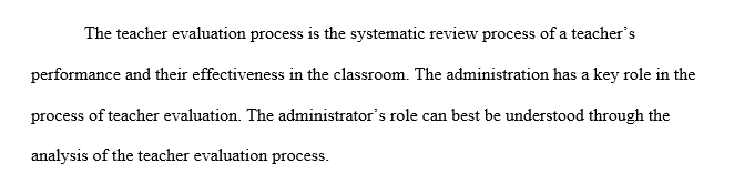 [Solved] Observation process of a teacher evaluation - yourhomeworksolutions.com