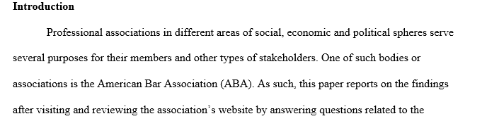[Solved] American Bar Association Website - yourhomeworksolutions.com