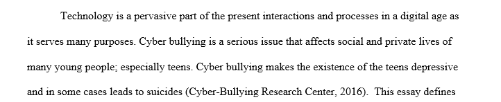 Descriptive essay on cyber bullying - yourhomeworksolutions.com