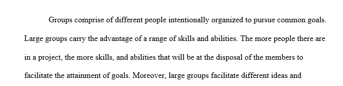 [Solved] Large groups versus small group - yourhomeworksolutions.com