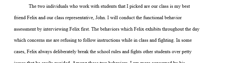 [Solved] Behavior assessment - yourhomeworksolutions.com