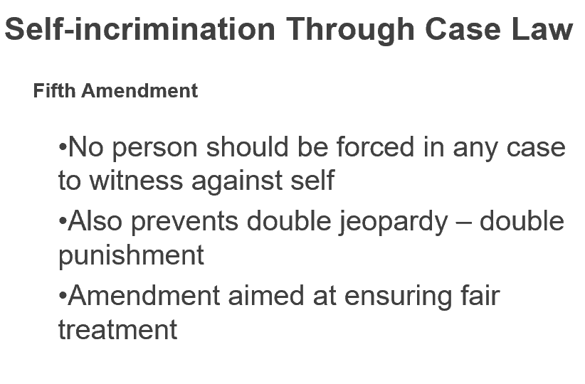 Self Incrimination Cases