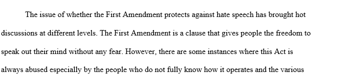 First Amendment hate speech - yourhomeworksolutions.com