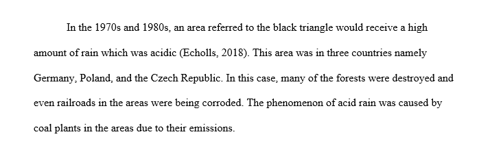 Real world example about how acid rain affect plants ...