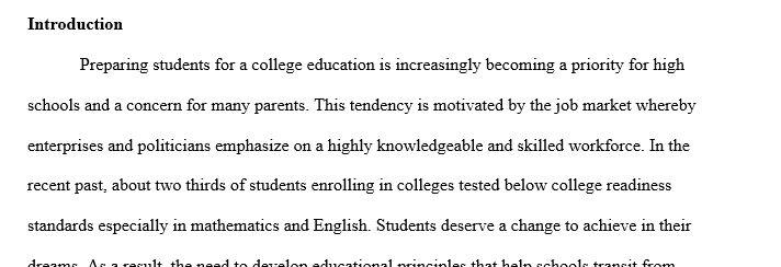 [Solved] Seven principles of college readiness for schools ...