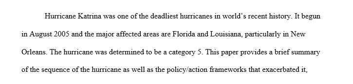Summary about katrina hurricane - yourhomeworksolutions.com