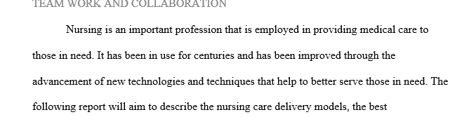 [Solved] Teamwork and collaboration - yourhomeworksolutions.com