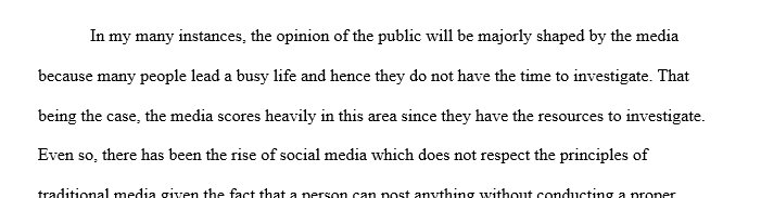 Discuss the impact that the media has on the perception of law ...