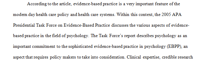 [Solved] Position Paper on Evidence Based Practice ...