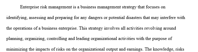 Theories of Enterprise and Risk Management - yourhomeworksolutions.com