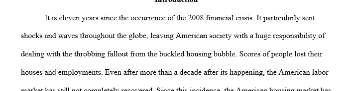 [Solved] An Analysis of the Housing Market Crash Leading to the Great ...