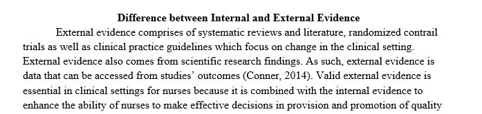 [Solved] Explain the difference between internal and external evidence ...