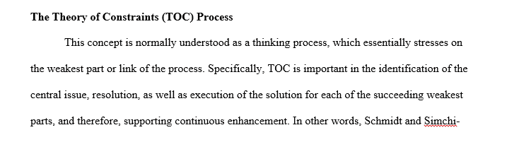[Solved] Explain the five steps of the theory of constraints (TOC ...