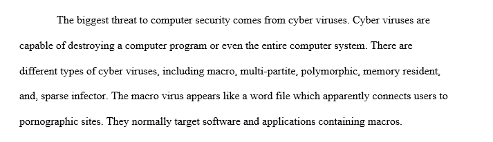 Find the names of five different cyber viruses - yourhomeworksolutions.com