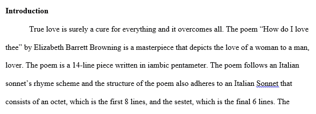 Write a poetry explication of a poem How do I love thee ...