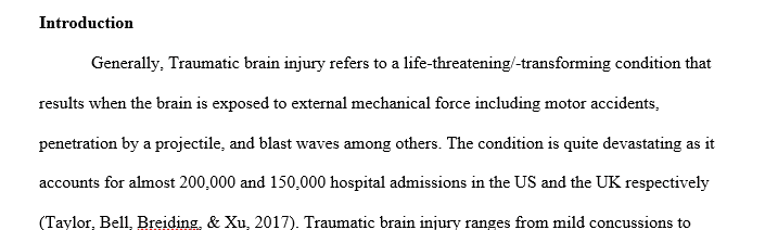 Disability Fact Sheet on TBI (Traumatic brain injury ...