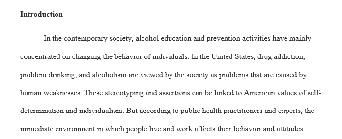 [Solved] Does a person's environment plays a role in their alcohol and ...