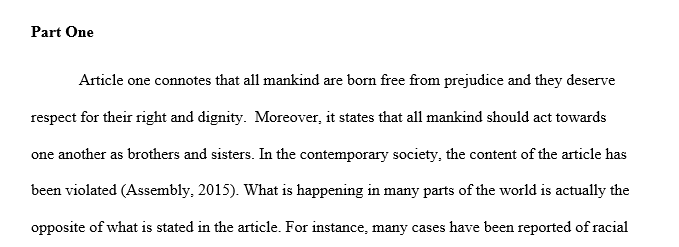 [Solved] Explain in detail how the human rights issue being discussed ...