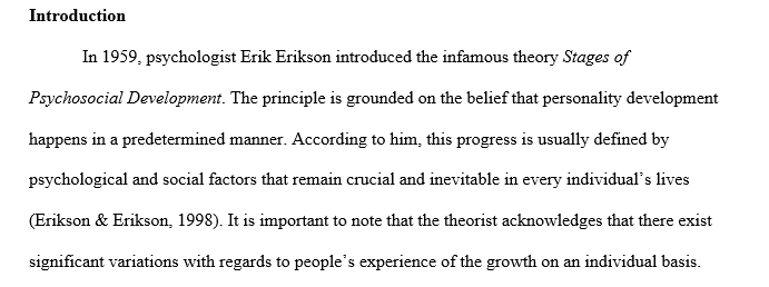 Write a 700- to 1050-word paper discussing the stage of psychosocial ...