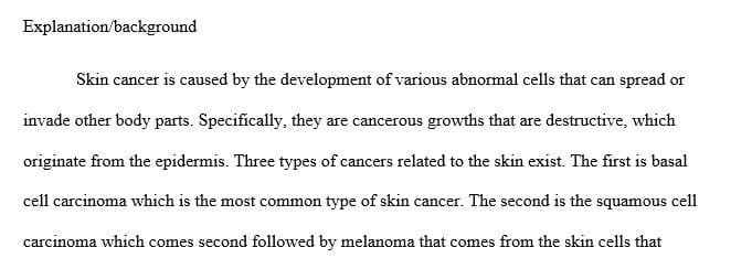 Responding to a discussion board paragraph on Skin cancer ...
