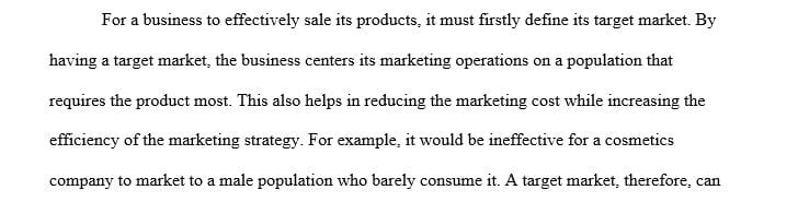 Define a target market. What are the requirements for a successful ...