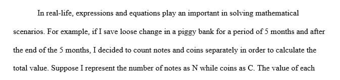 [Solved] Discuss each scenario and explain how to write the expression ...