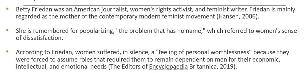 [Solved] Feminism Within the Women’s Liberation Movement 1960-70s ...