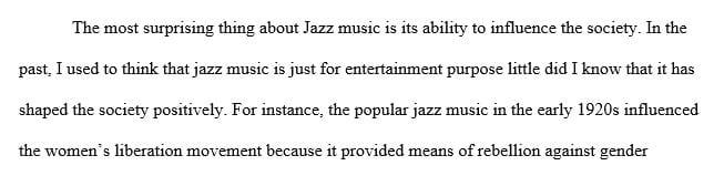 [Solved] How jazz developed over time across the United States with ...