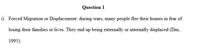 Identify two social science issues related to war ...