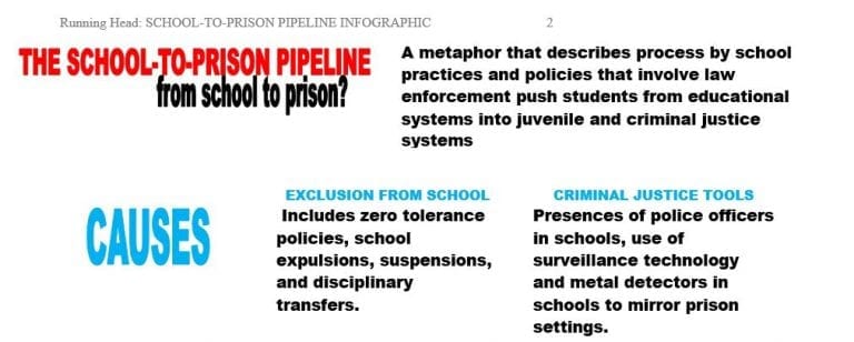 [Solved] Create a 1-page infographic that outlines the school-to-prison ...
