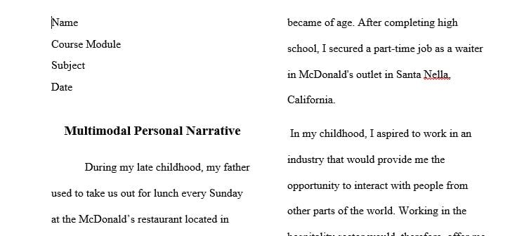 Develop a multimodal document to both visually illustrate and verbally ...