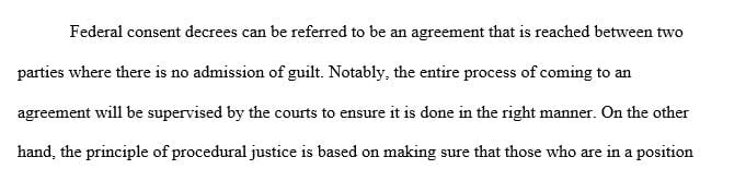 Do federal consent decrees impact the principle of procedural justice ...