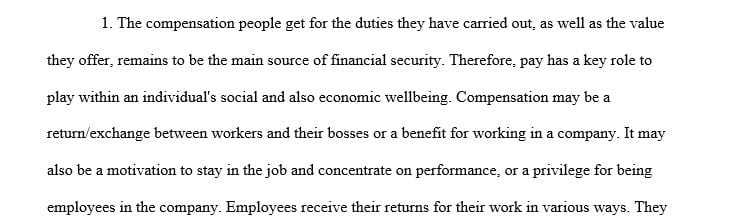Explain with examples the total returns people receive from work ...