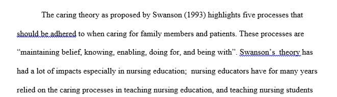 Provide a critique Kristen Swanson’s Theory of Caring ...