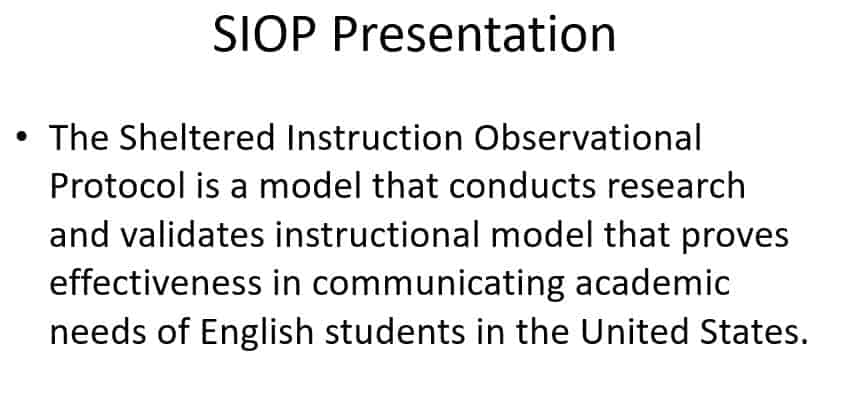 The benefits of using the SIOP model as a teaching framework ...