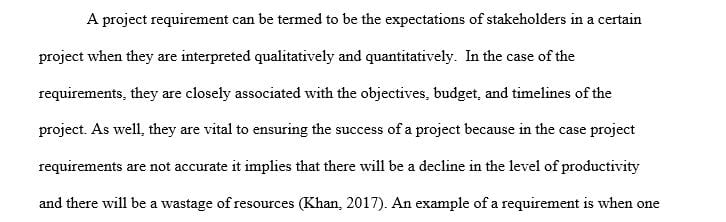 [Solved] What is the difference between a project deliverable and a project requirement ...