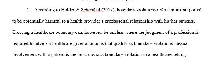 What signs might alert you to a potential professional boundary ...