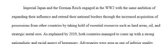 [Solved] Compare Japanese and German racial ideology begin specific in ...