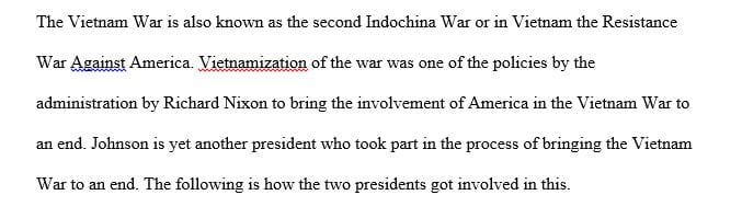 Compare and Contrast the vietnam policies of President Johnson and ...