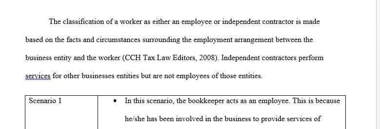 Compare and contrast the three scenarios in a table ...