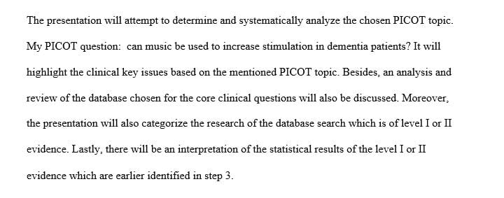 Define the clinical key questions based on PICOT ...