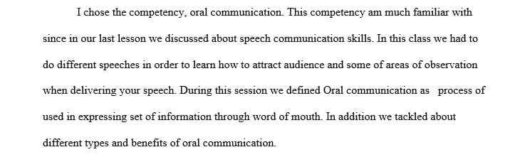 Describe how you have shown your level of proficiency in two ...