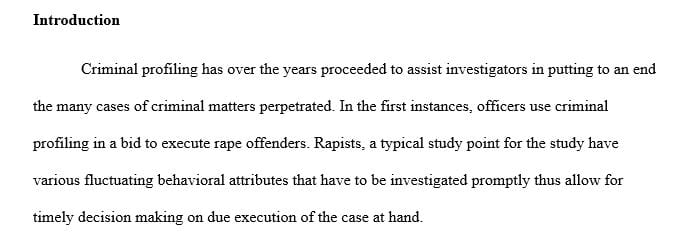 [Solved] Describe the techniques used in criminal profiling and report ...