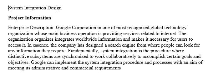 Developing a comprehensive Systems Integration Design Proposal as your ...