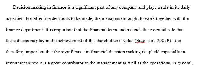 [Solved] How companies make financial decisions - yourhomeworksolutions.com
