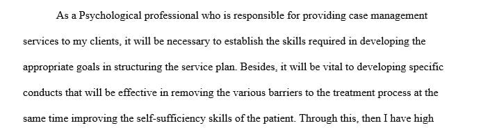 Professionals who provide case management services to their clients use ...