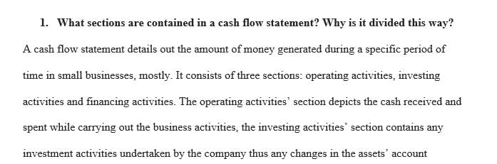 What Sections Are Contained In A Cash Flow Statement Yourhomeworksolutions