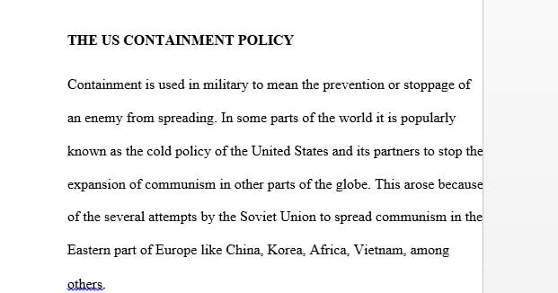 What was the intent of United States containment policy abroad and at ...