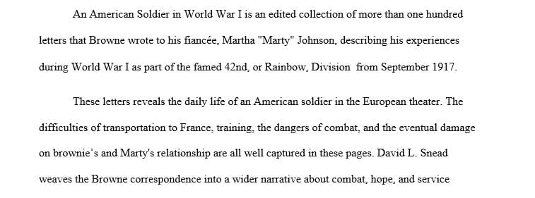 Write a book review of An American Soldier in World War I ...